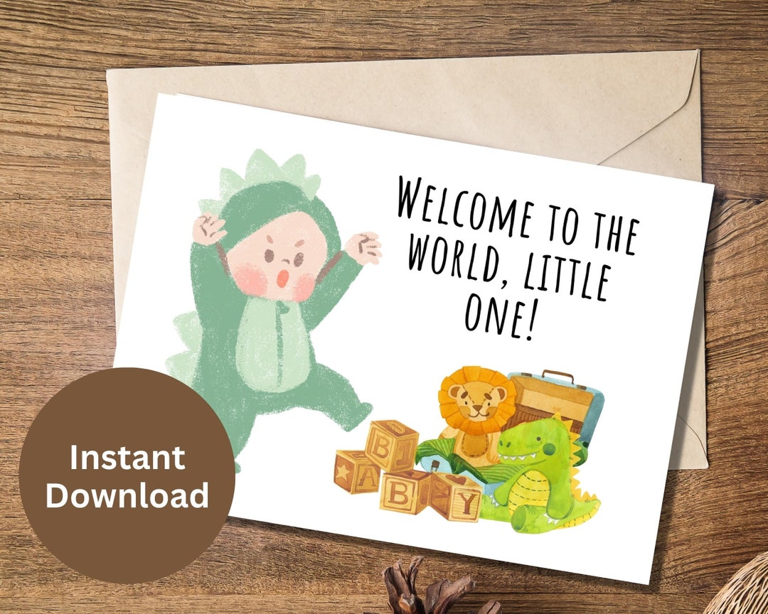 New Baby Congratulations Printable Card Baby Shower Gift Welcome Little ...