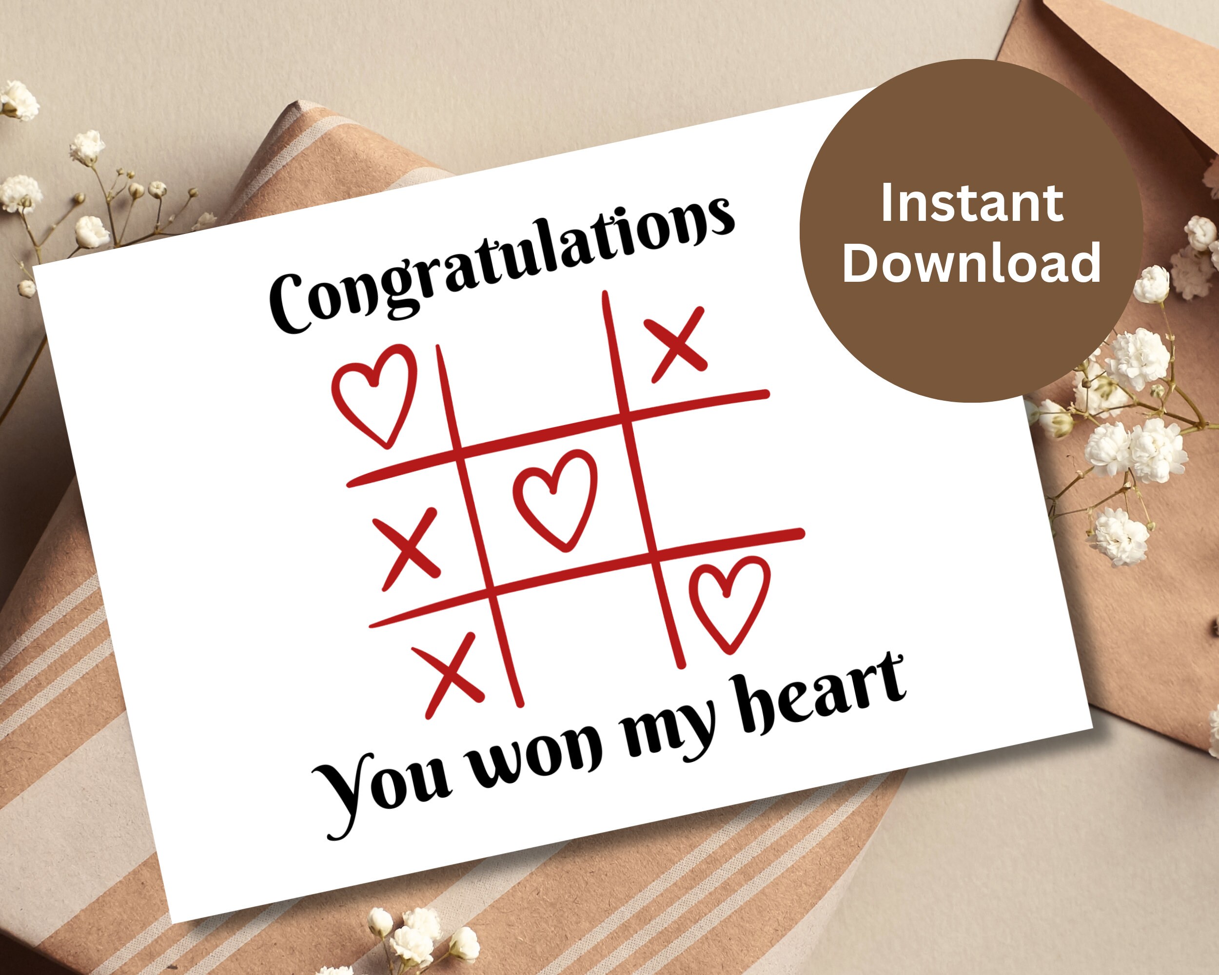 Happy Valentine's Day Card Printable Happy Anniversary Gift Romantic ...