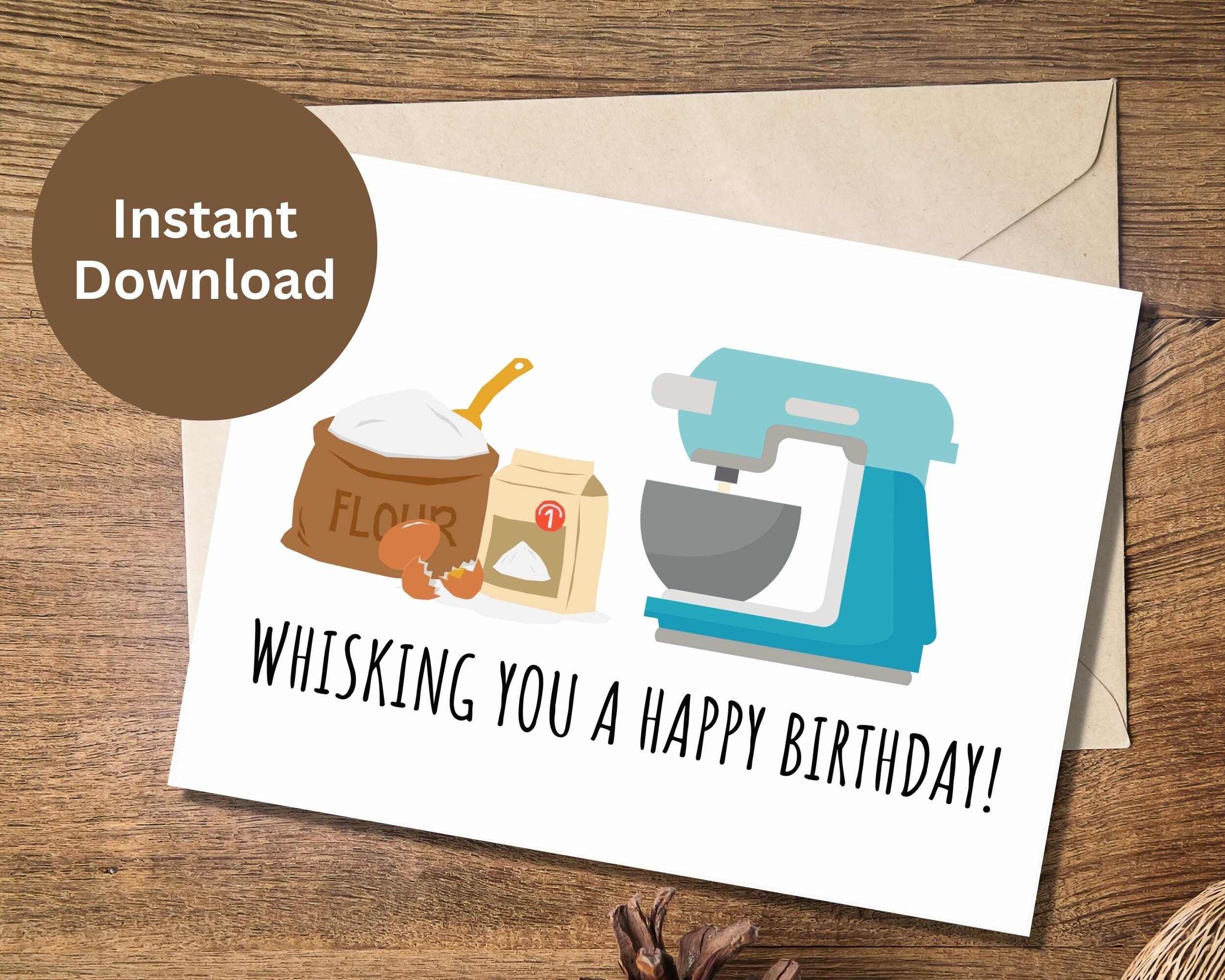 Happy Birthday Mom Printable Card Baker's Birthday Gift Birthday Wishes ...