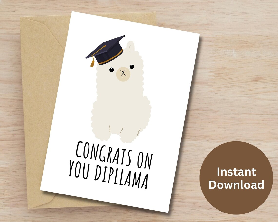 Congratulations Graduation Printable Pun Card Cute Llama Graduation ...