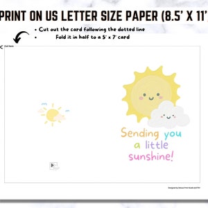 Sending You Little Sunshine Printable Card Get Well Soon Card ...