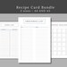 10 Pages Recipe Cards Printable Bundle Groceries List Invetories ...