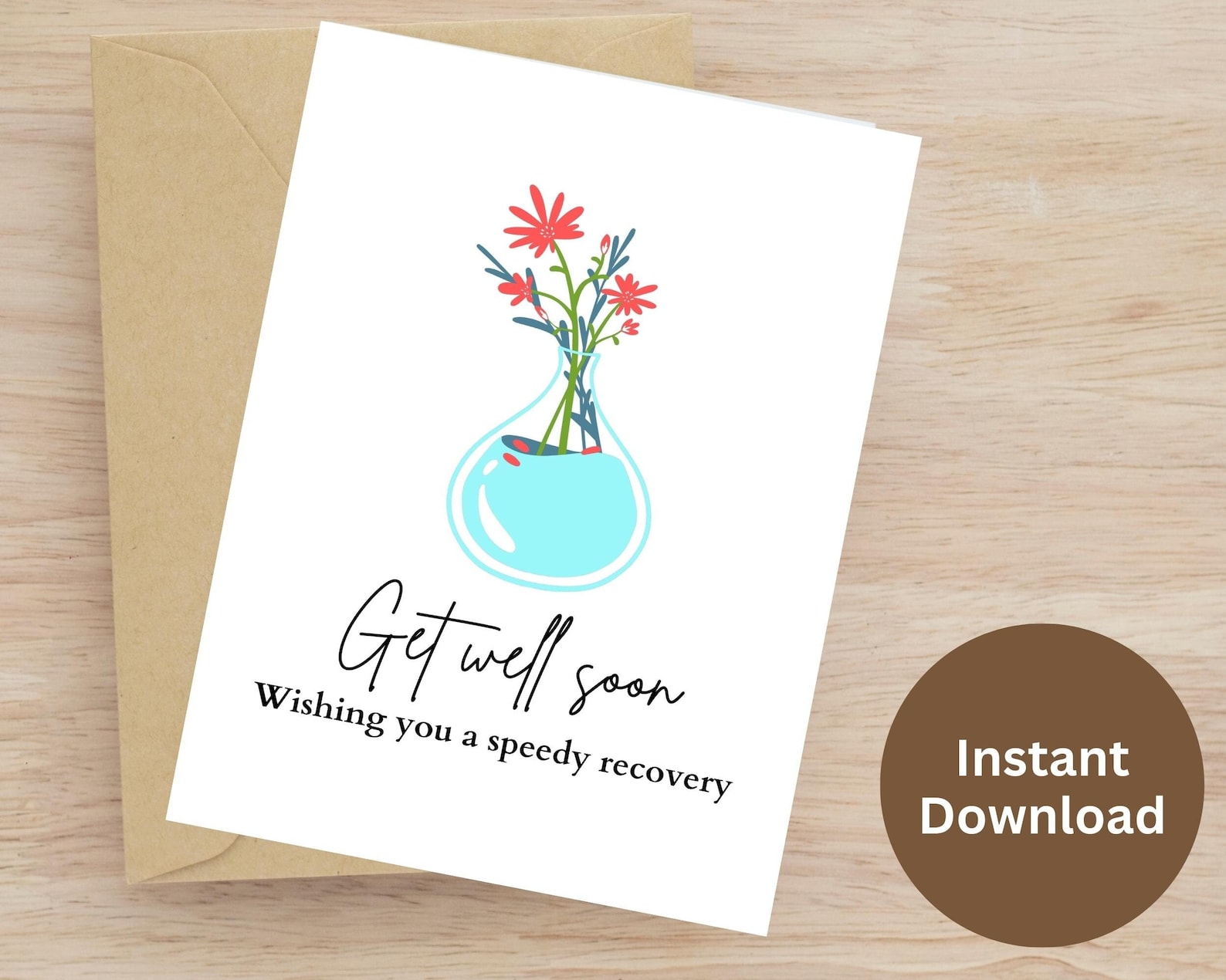Get Well Card Printable Get Better Soon Gift Sick Friends Card Speedy ...