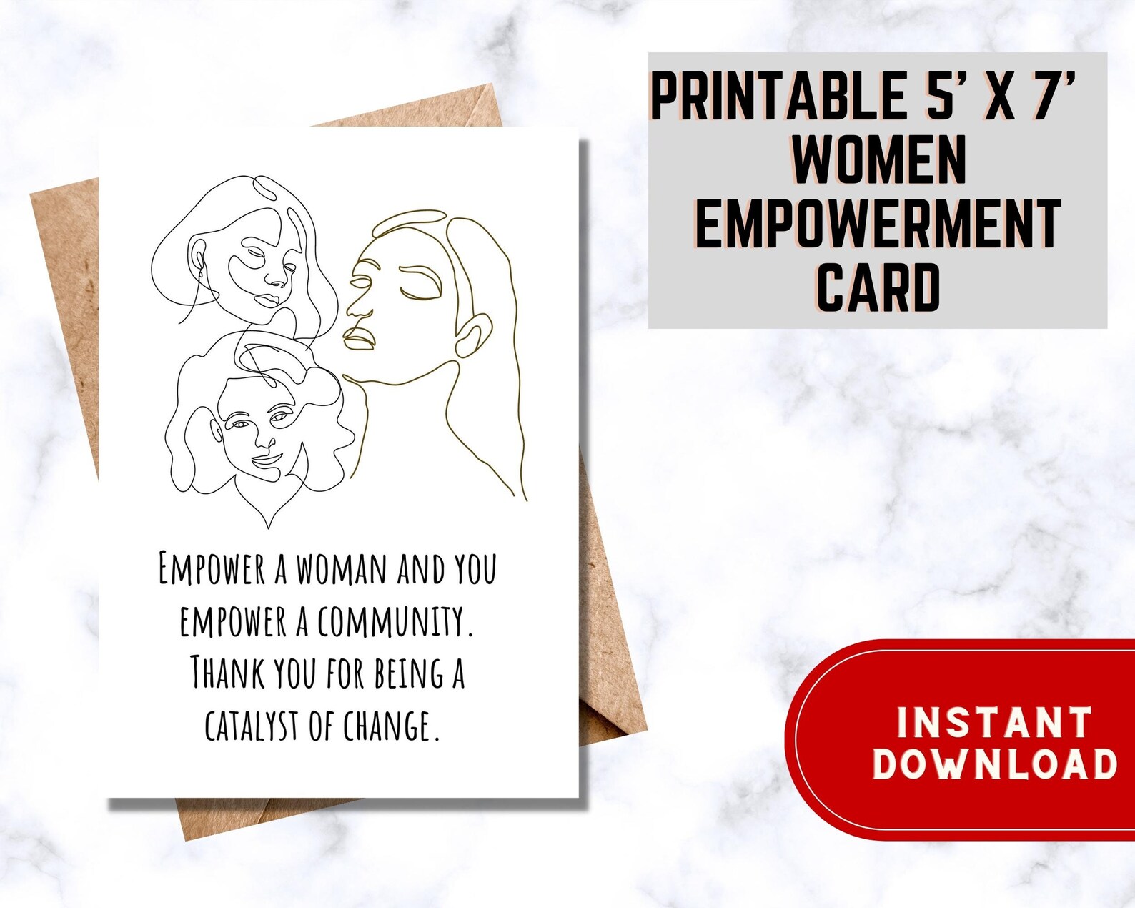 International Women's Day Printable Card 8th March Gift Gender Equality ...