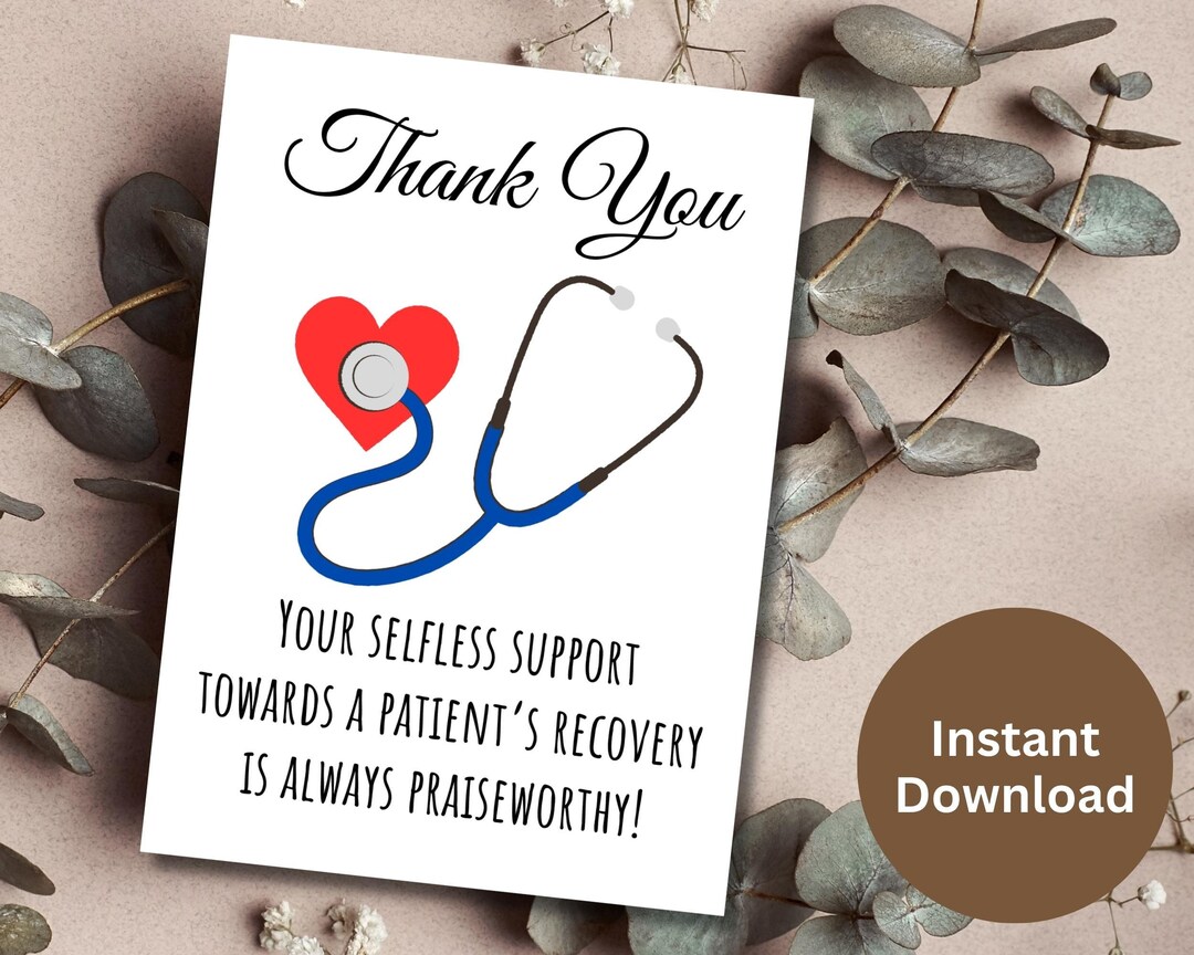 Nurse Appreciation Card Printable Registered Nurse Thank You Gift ...