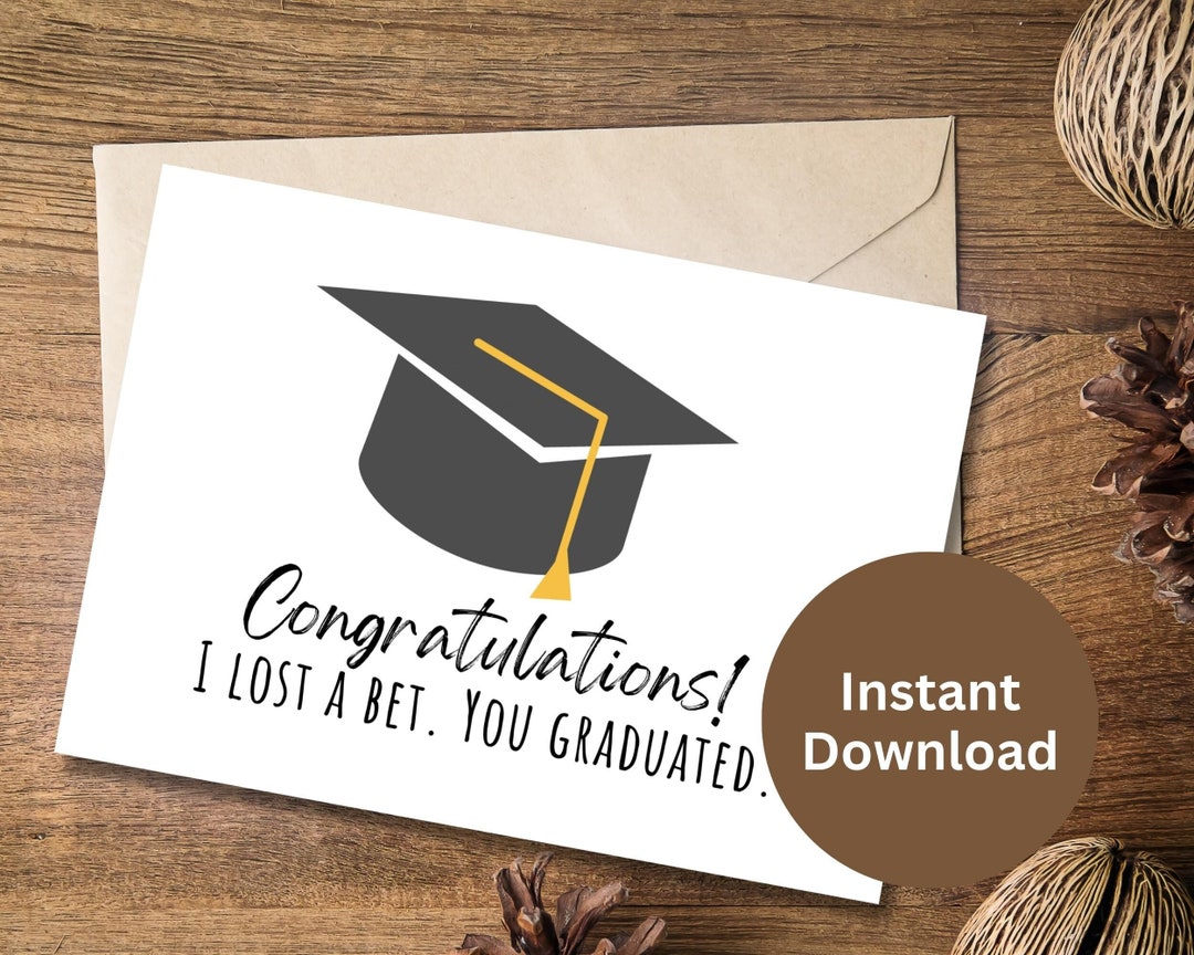 Congrats Graduation Card Printable Funny Graduation Card ...