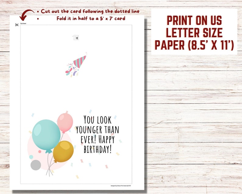 Happy Birthday Printable Card Birthday Gift for Friends Gift for Family ...