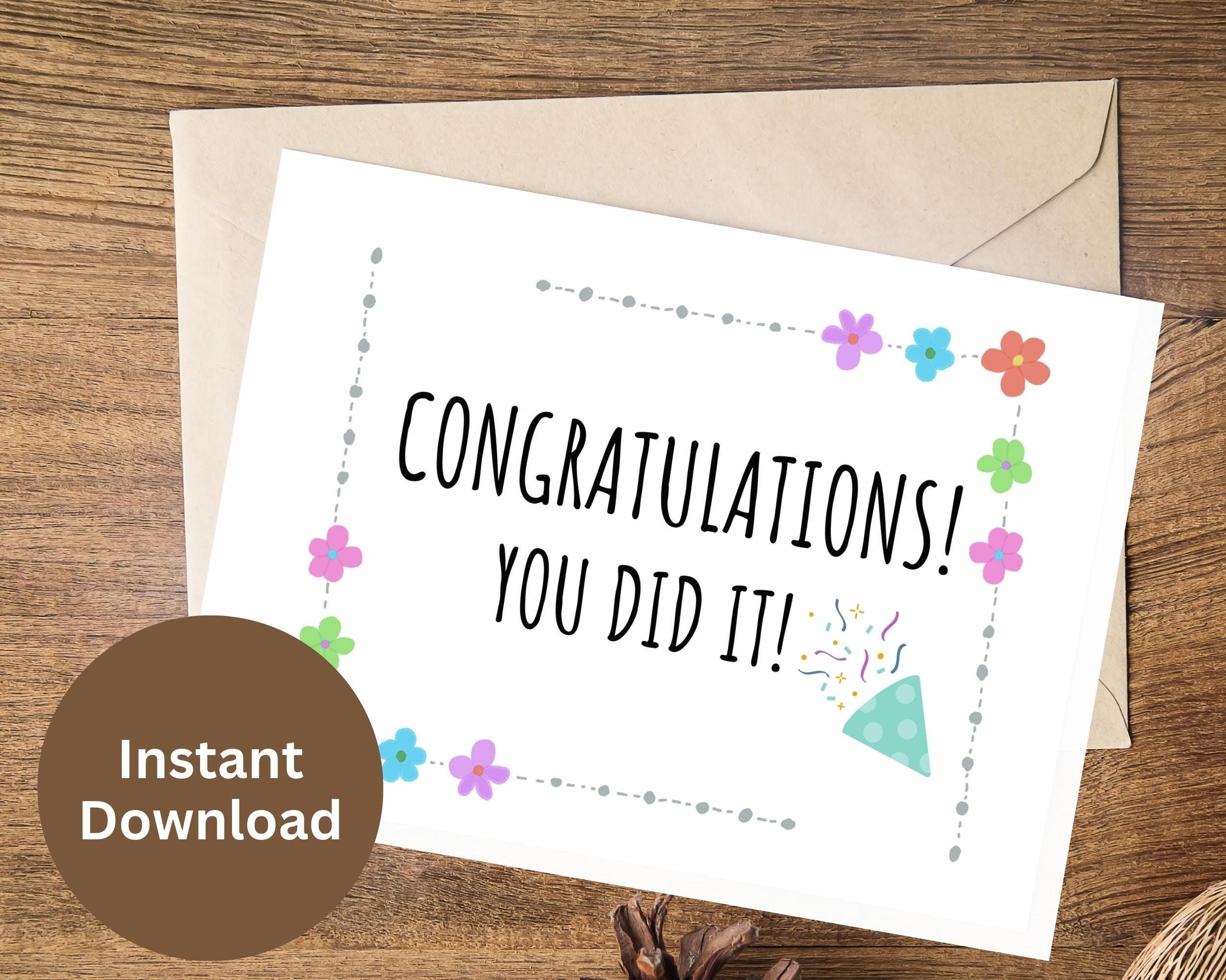 Congrats Card Printable Good Luck Card Congratulations Card New Job ...