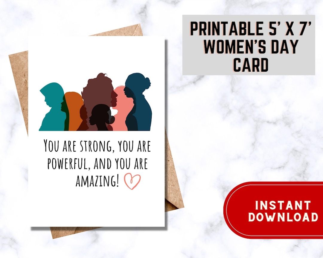 Women Empowerment Printable Card Feminist Gift Feminism Card Strong ...