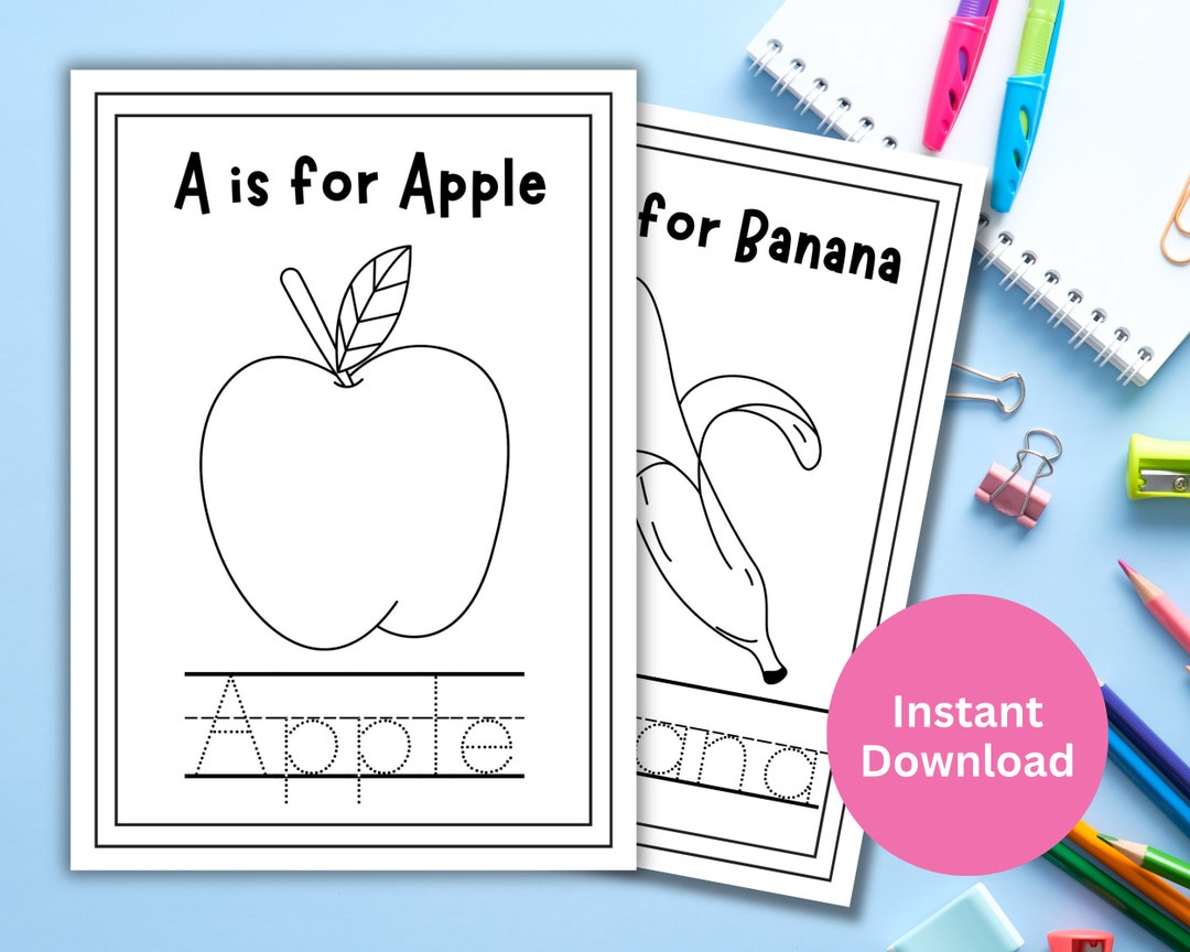 26 Alphabet Tracing Coloring Pages Printable Homeschool Digital ...