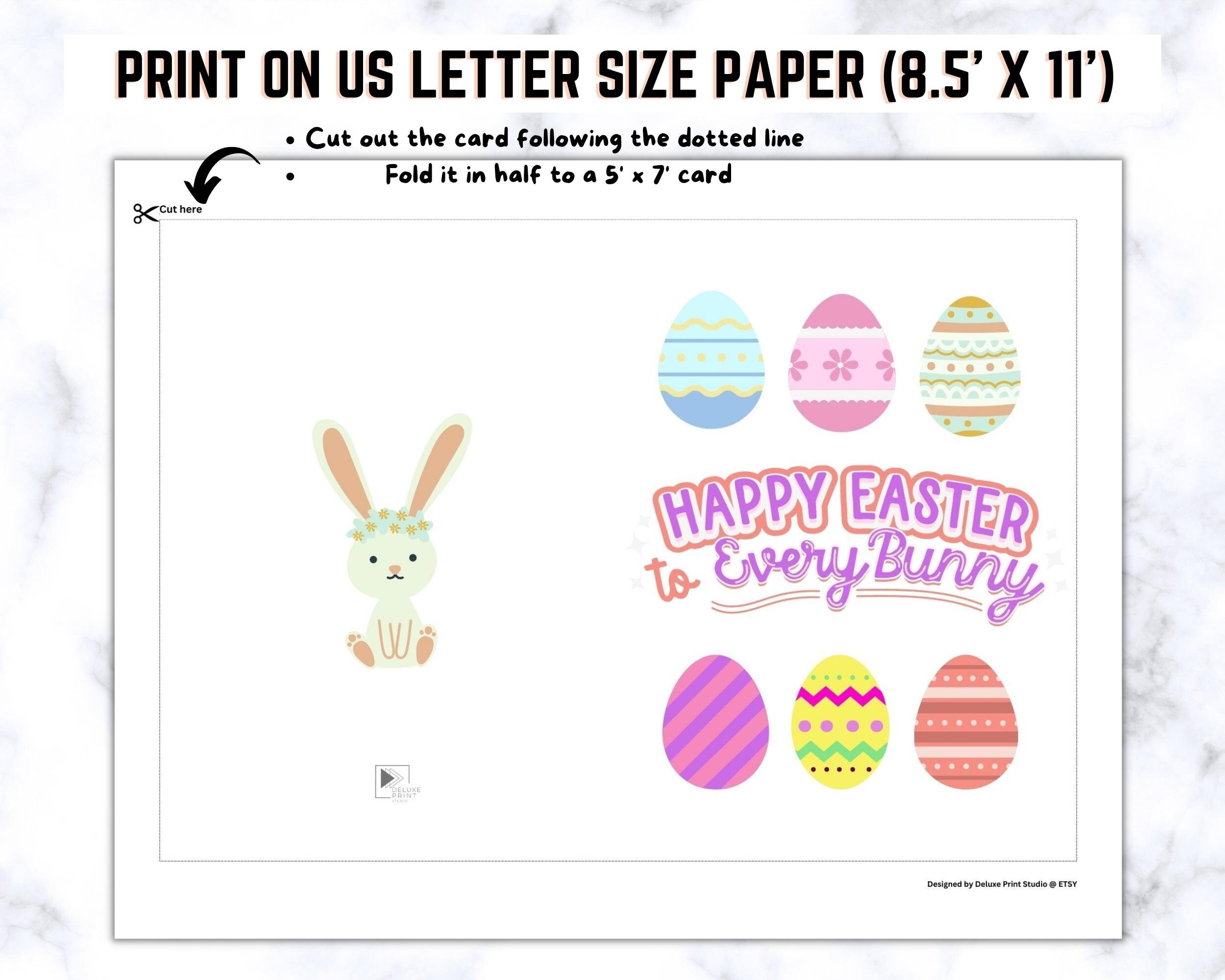 Easter Day Card Printable Happy Easter to Every Bunny Colorful Easter ...