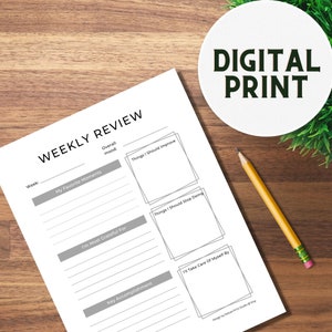 Weekly Review Printable A4 A5 US Letter Weekly Evaluation Weekly ...