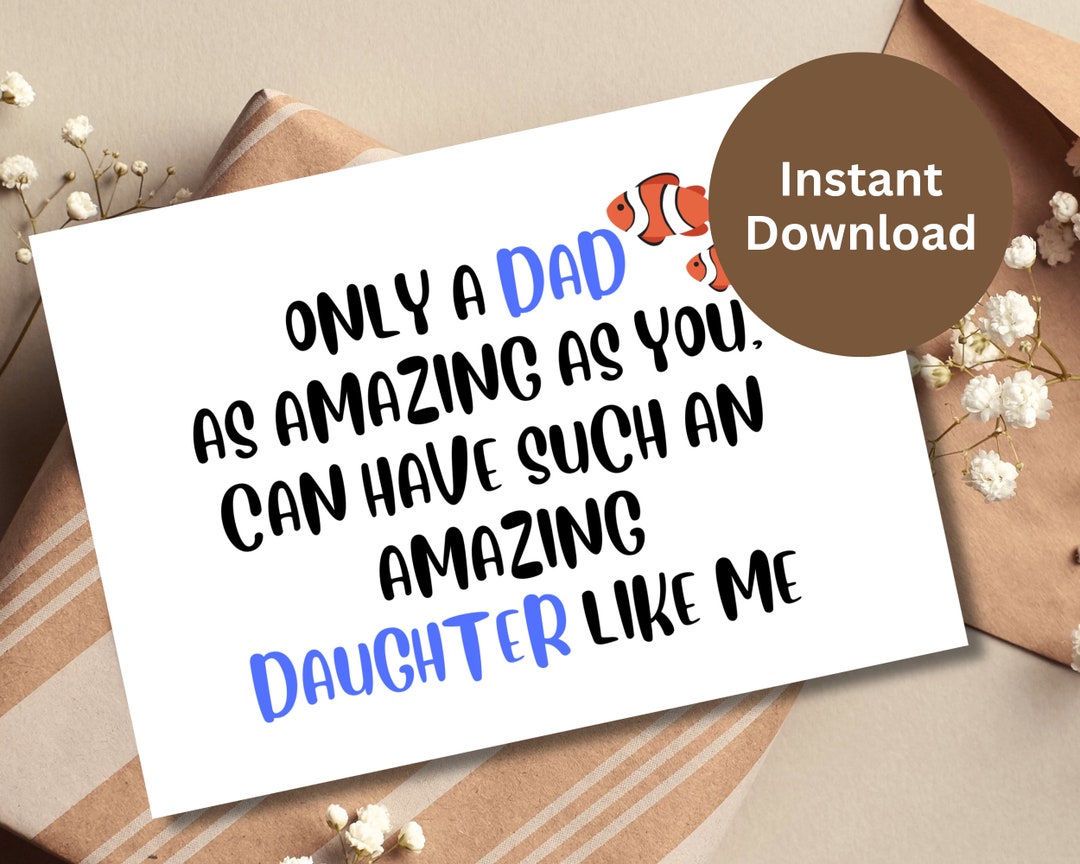 Funny Father's Day Pun Card Printable Dad Gift Dad's Birthday Greeting ...