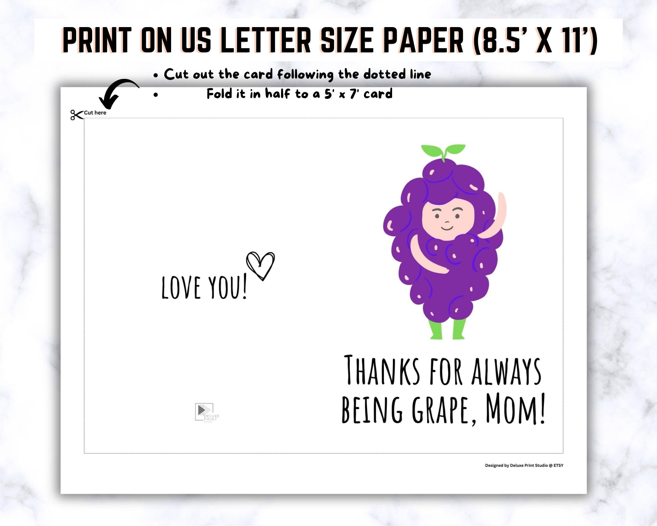 Funny Mother's Day Printable Pun Card Message for Mom's Birthday ...