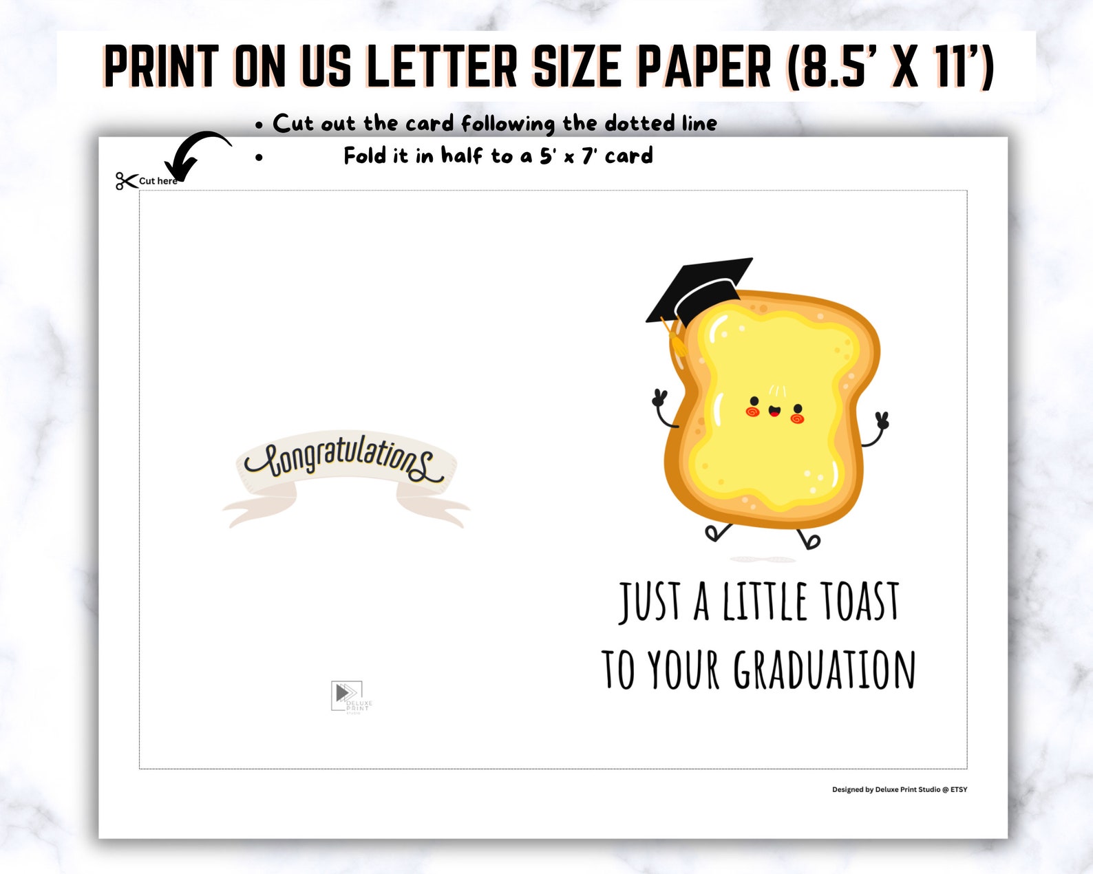 Just A Little Toast to Your Graduation Printable Card Encouragement ...