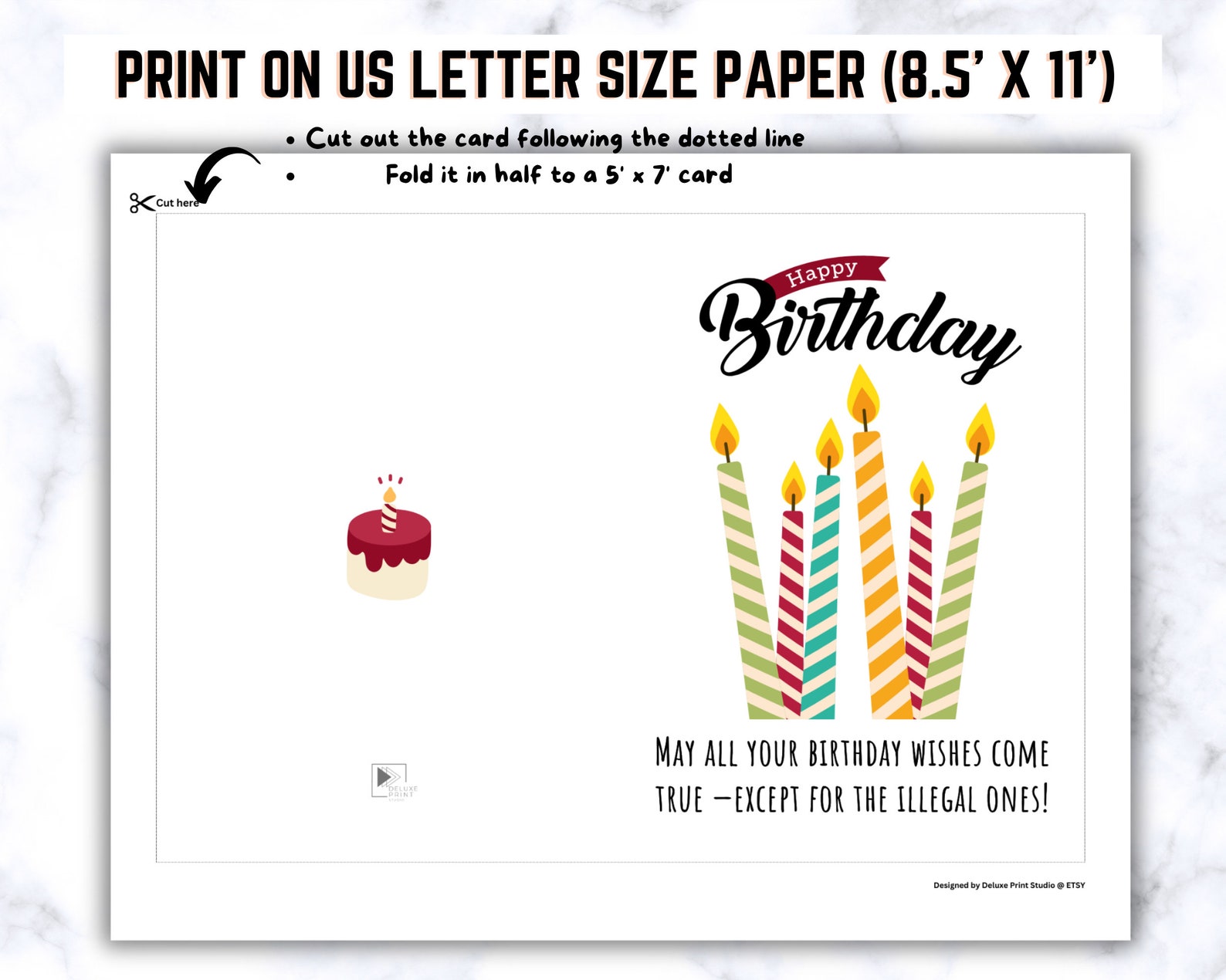 Funny Birthday Printable Card Birthday Gift for Friends Gift for Family ...
