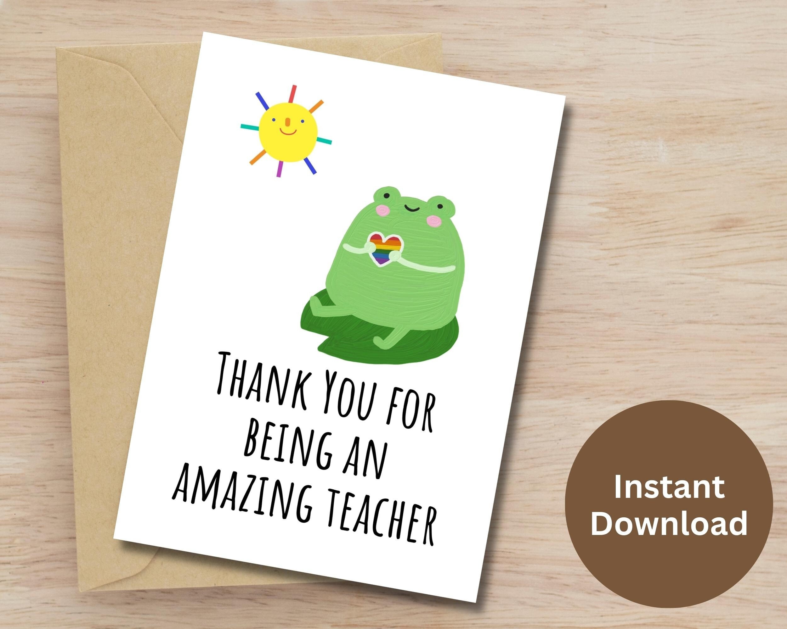 Teacher Appreciation Printable Card Teacher Thank You Gift Teacher's ...