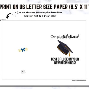 Congratulations Graduation Printable Card Graduation Gift Best of Luck ...