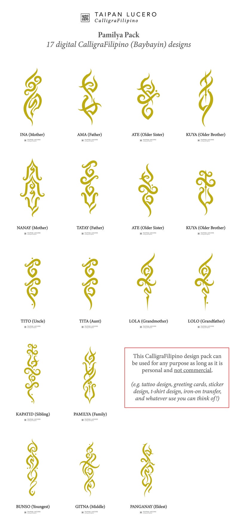 17 Digital Calligrafilipino Designs About Family + Bonus Pinoy and ...