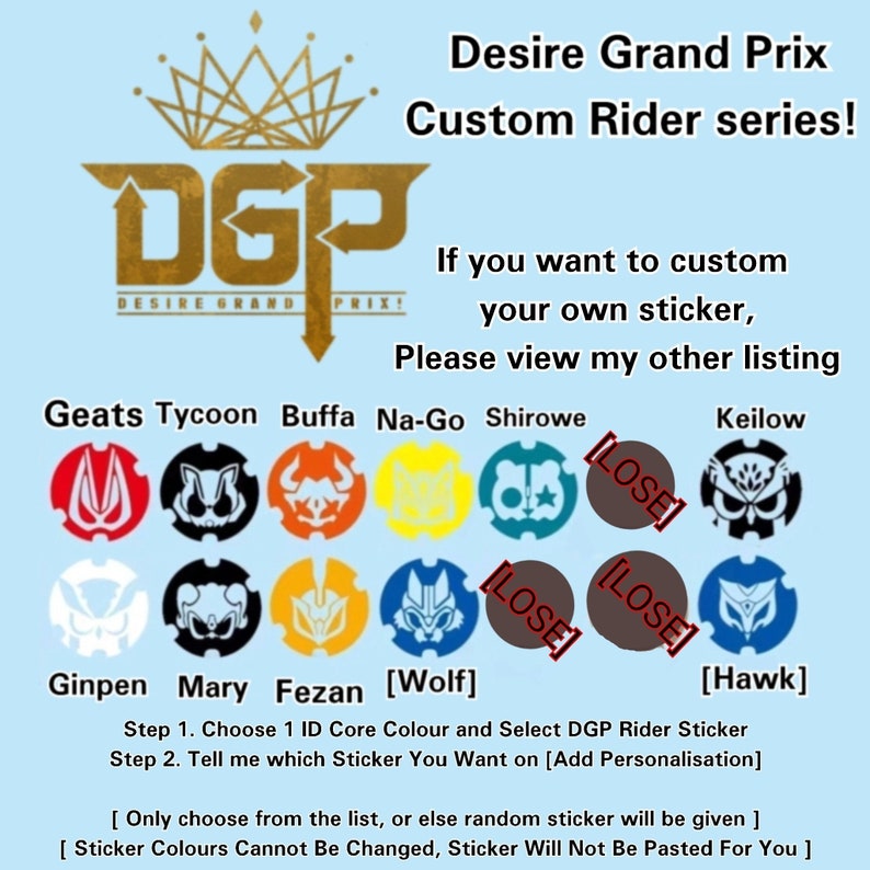 Kamen Rider Geats Rider Core ID Custom Desire Grand Prix - Etsy Canada