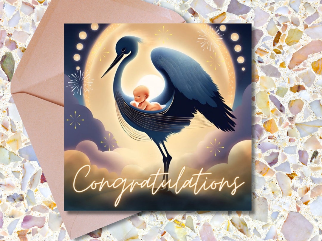 Congratulations Baby Printable Digital Download Card Instant Sweet Baby ...