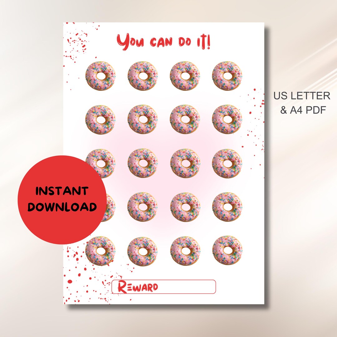 Reward Chart Donut Kids Behavior Reward Chart Boy Reward Chart Potty ...