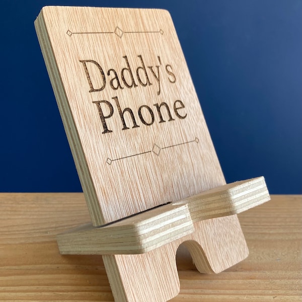 Wooden Phone Holder - Etsy UK