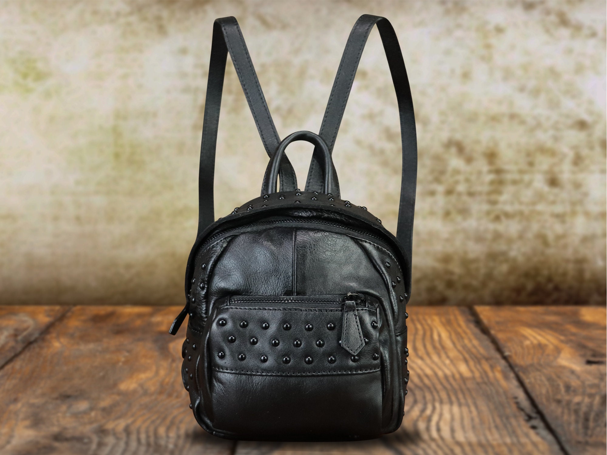 Genuine Leather Backpack Purse for Women Vintage Small Casual - Etsy