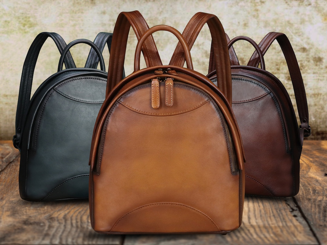 Genuine Leather Backpack Purse for Women Vintage Casual Daypack ...