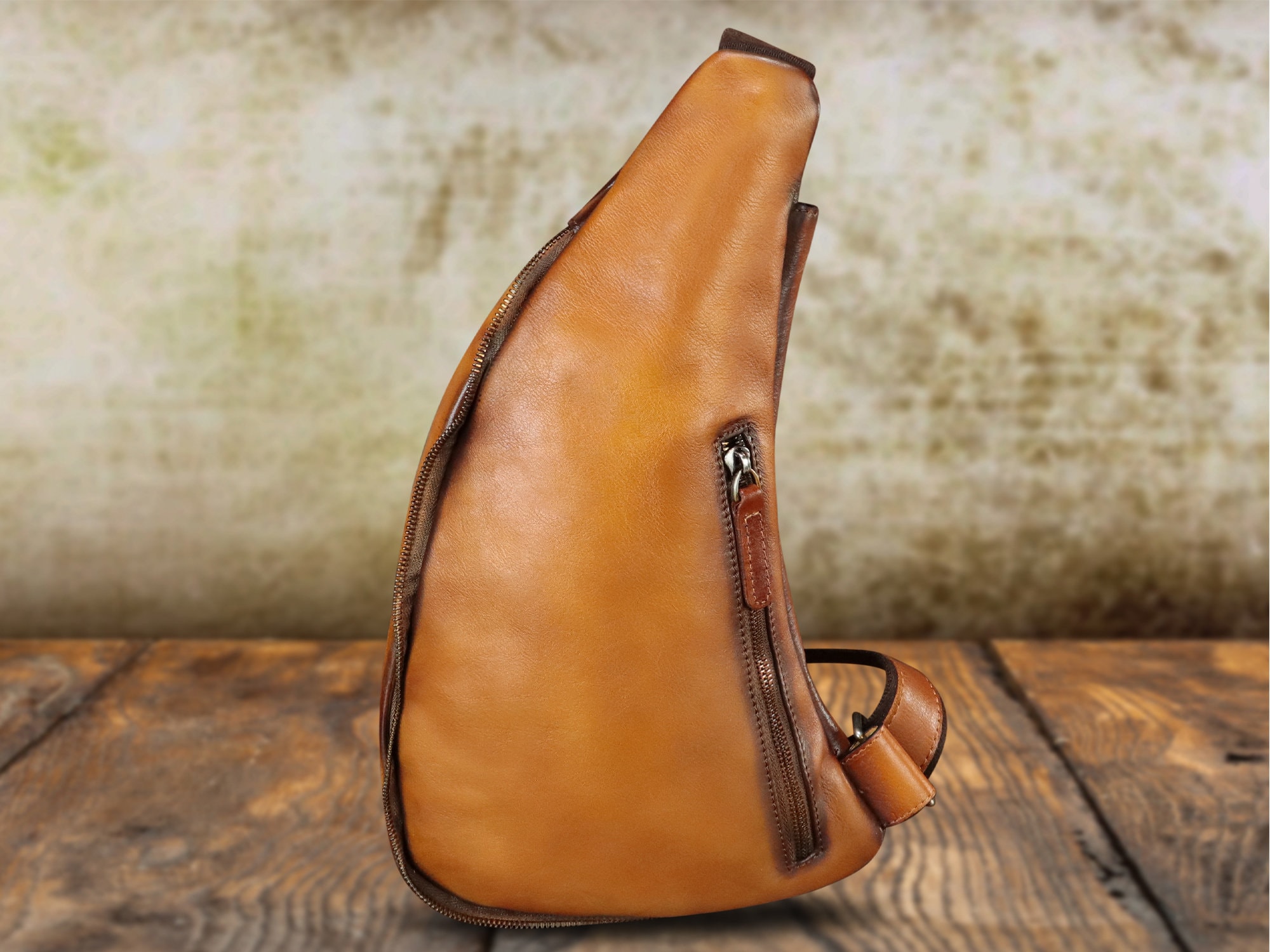 Genuine Leather Sling Bag Vintage Handmade Crossbody Casual Daypack ...