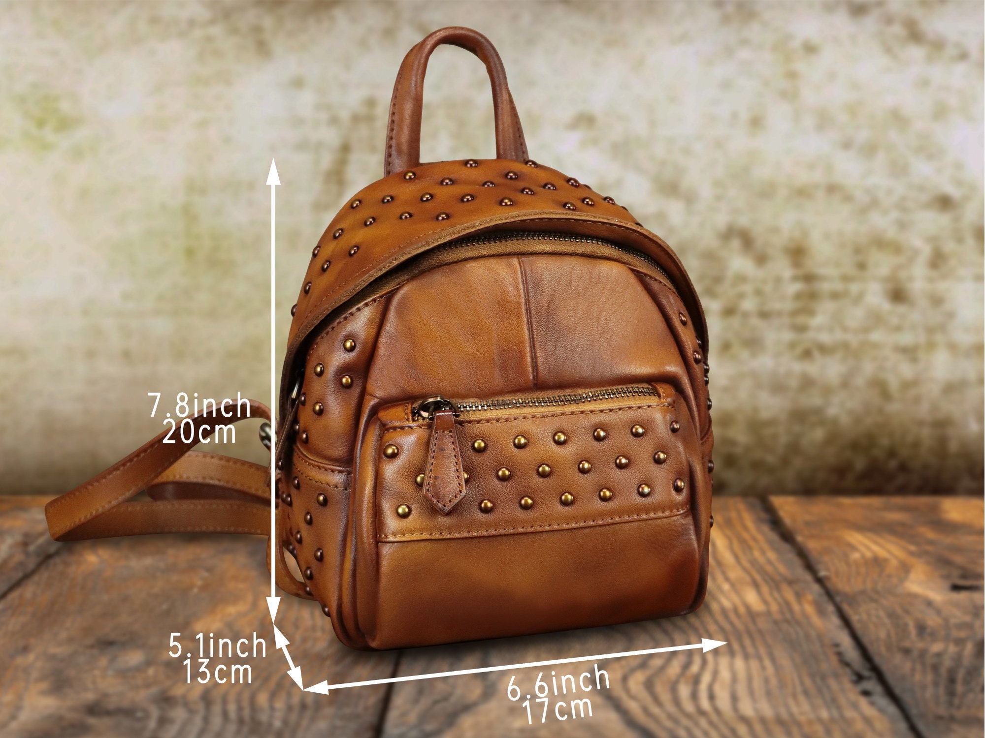 Genuine Leather Backpack Purse for Women Vintage Small Casual - Etsy