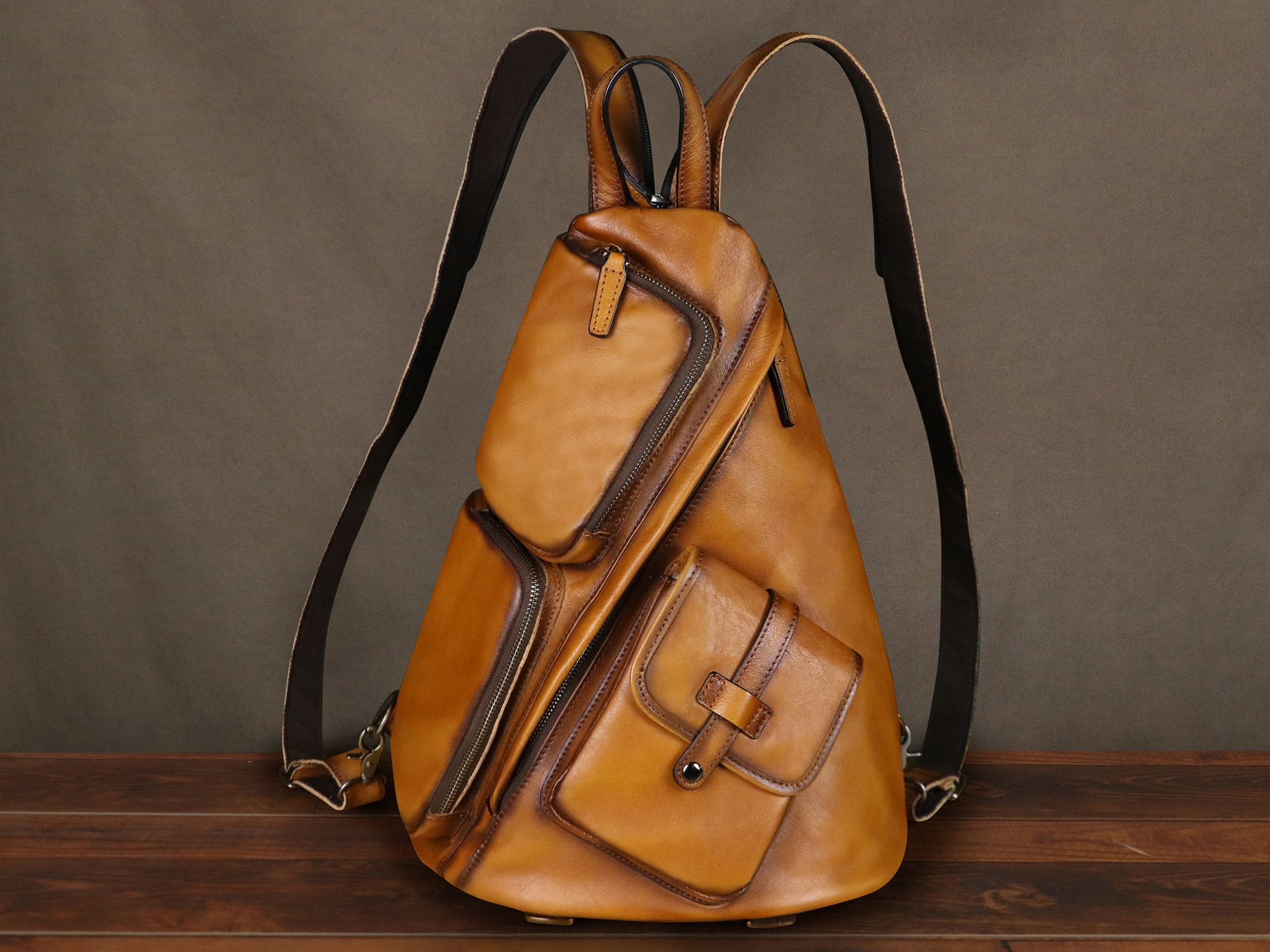 Genuine Leather Sling Bag Vintage Handmade Crossbody Casual - Etsy