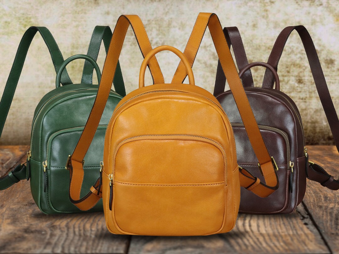 Genuine Leather Backpack Purse for Women Vintage Casual Daypack ...