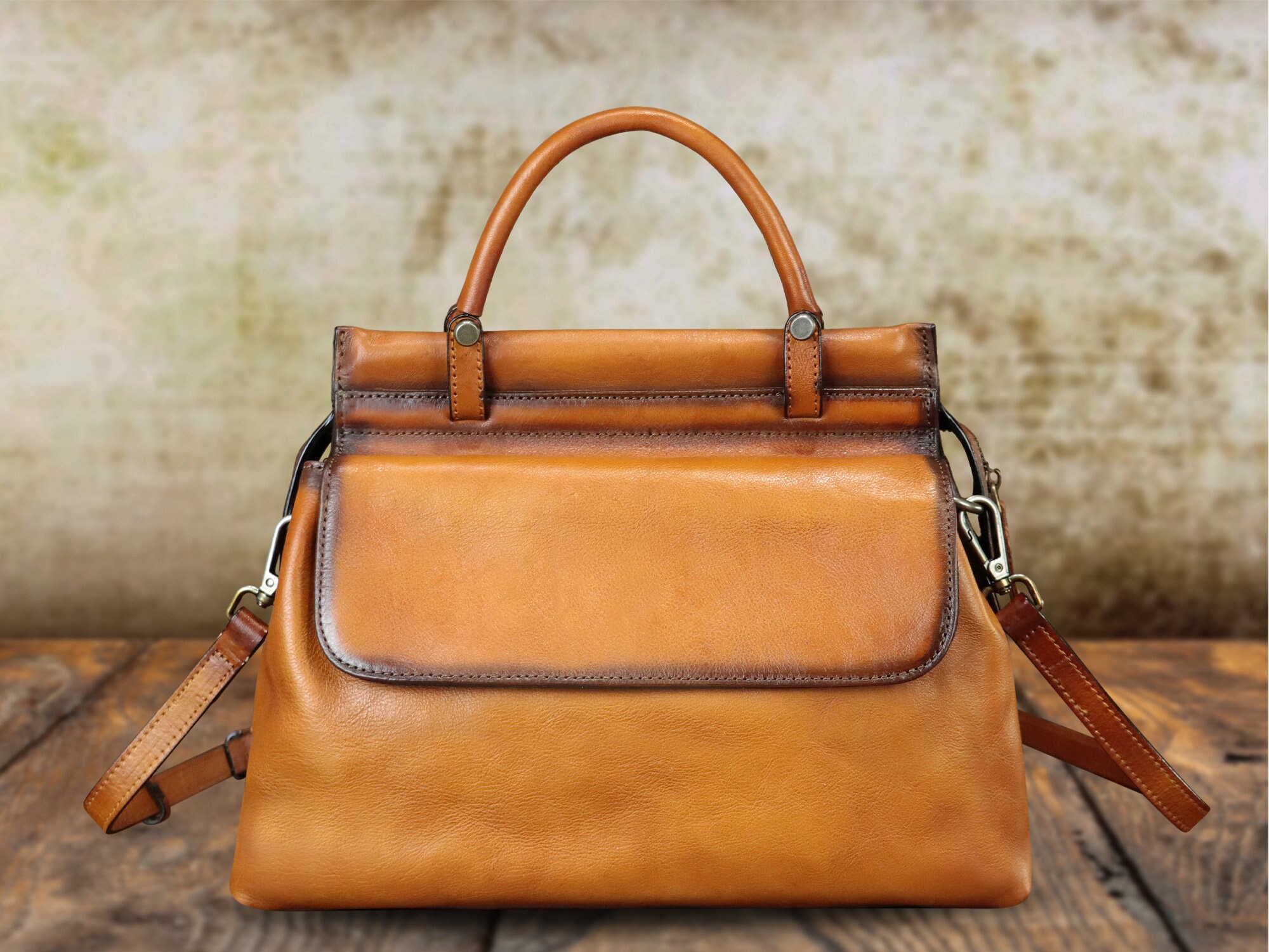 Genuine Leather Satchel for Women Leather Handbag Top Handle Bags ...