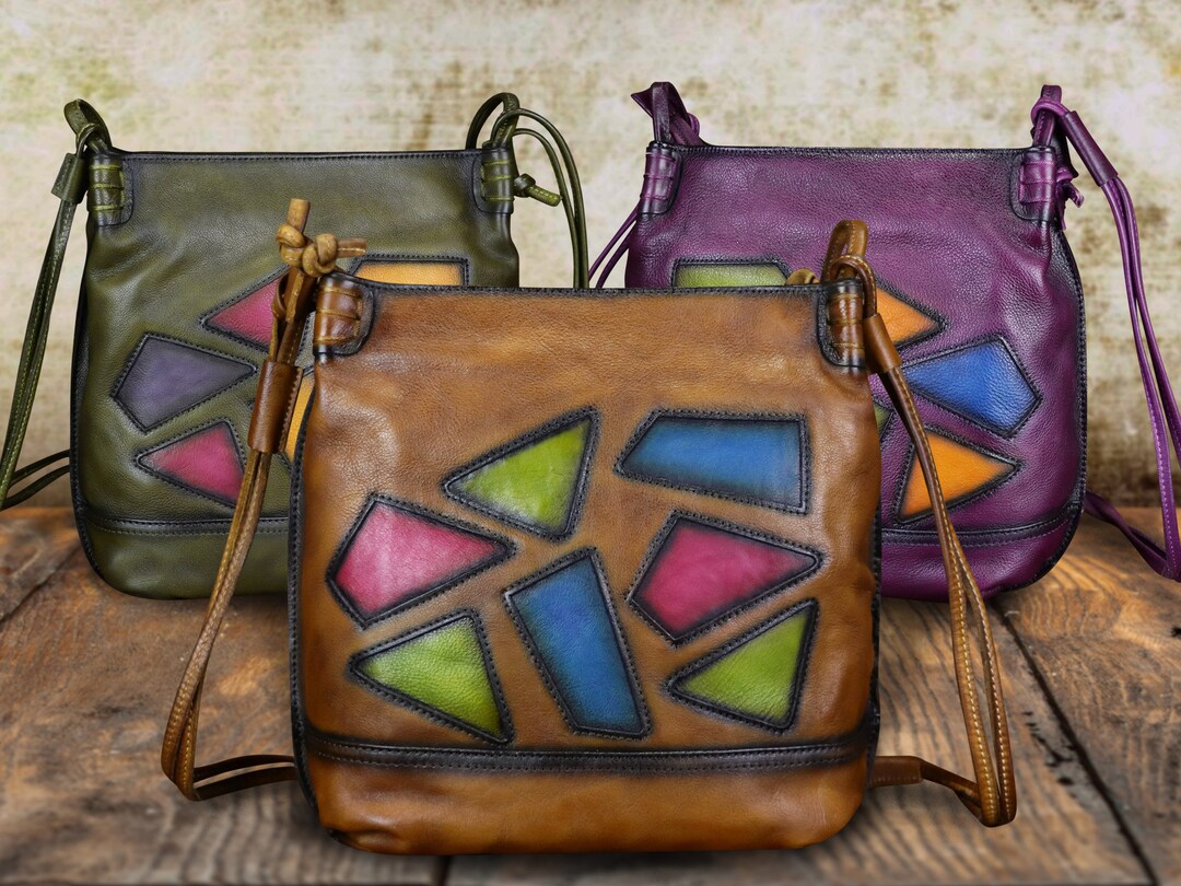 Genuine Leather Crossbody Purses for Women Satchel Purses Vintage ...