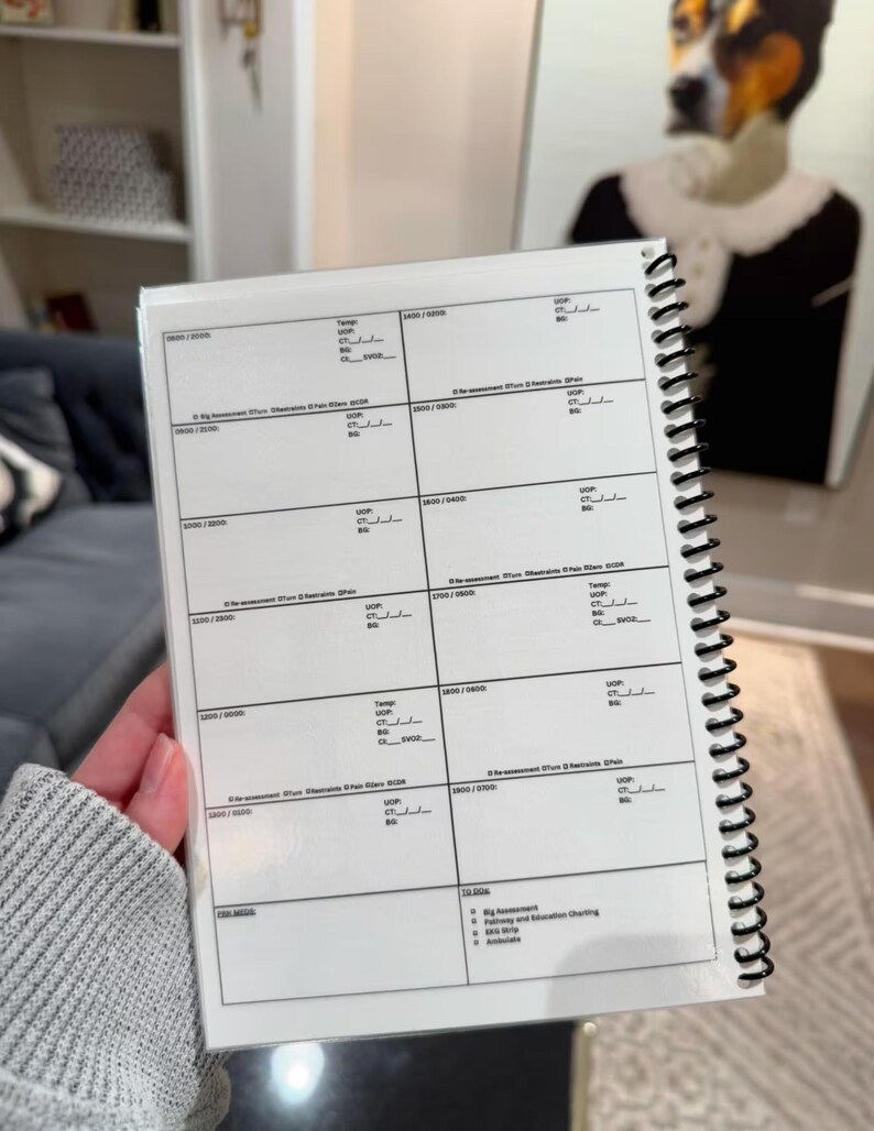 Reusable ICU Nurse Report Sheet Booklet | Personalized Dry Erase ...