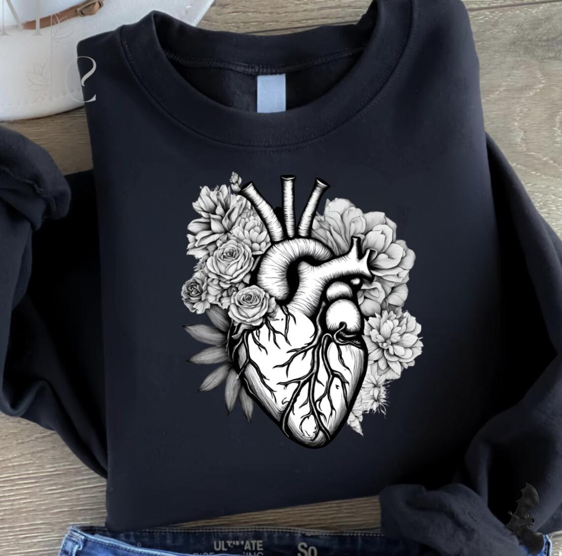 Anatomical Floral Heart Black Png, Anatomy, Heart Structure, Cvicu ...