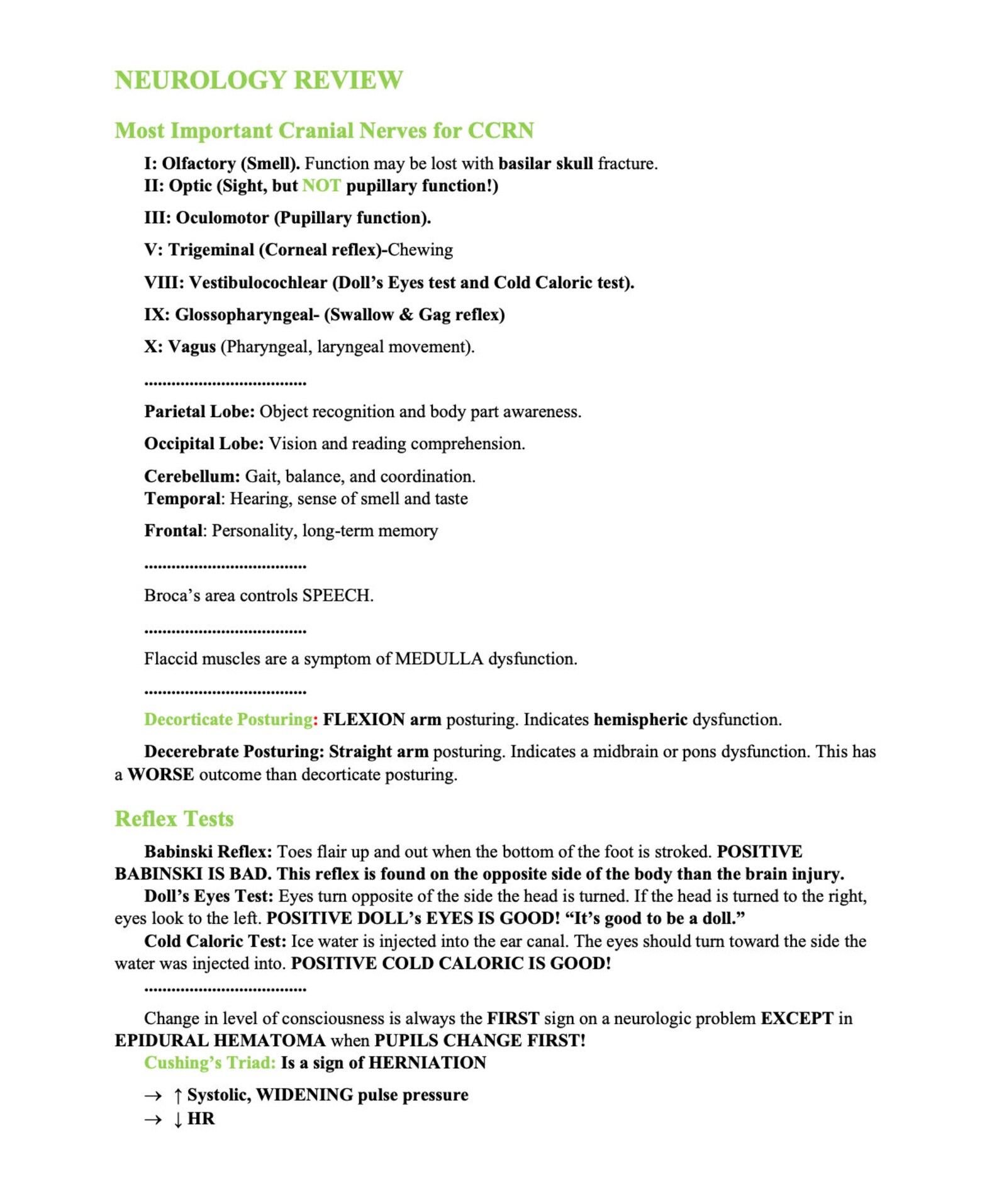 CCRN Exam CRAM Review Exam Study Guide Cram Sheet Printable - Etsy