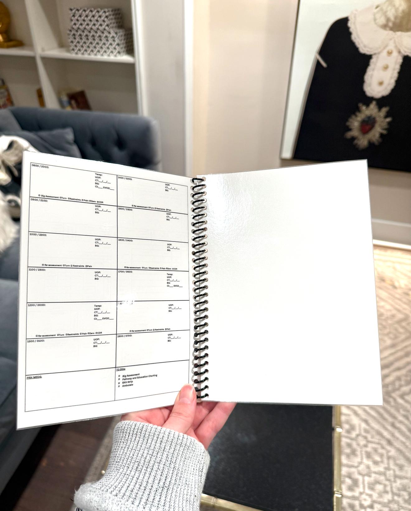 Reusable ICU, CVICU Nurse Report Sheet Booklet | Dry Erase Organizer ...
