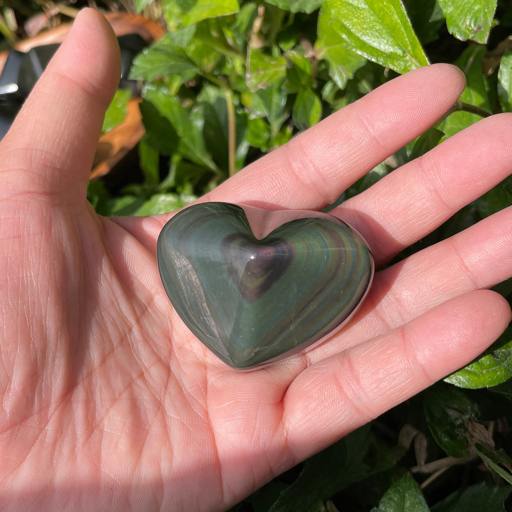 Large Rainbow Obsidian Heart Hand Carved Polished Crystal - Etsy