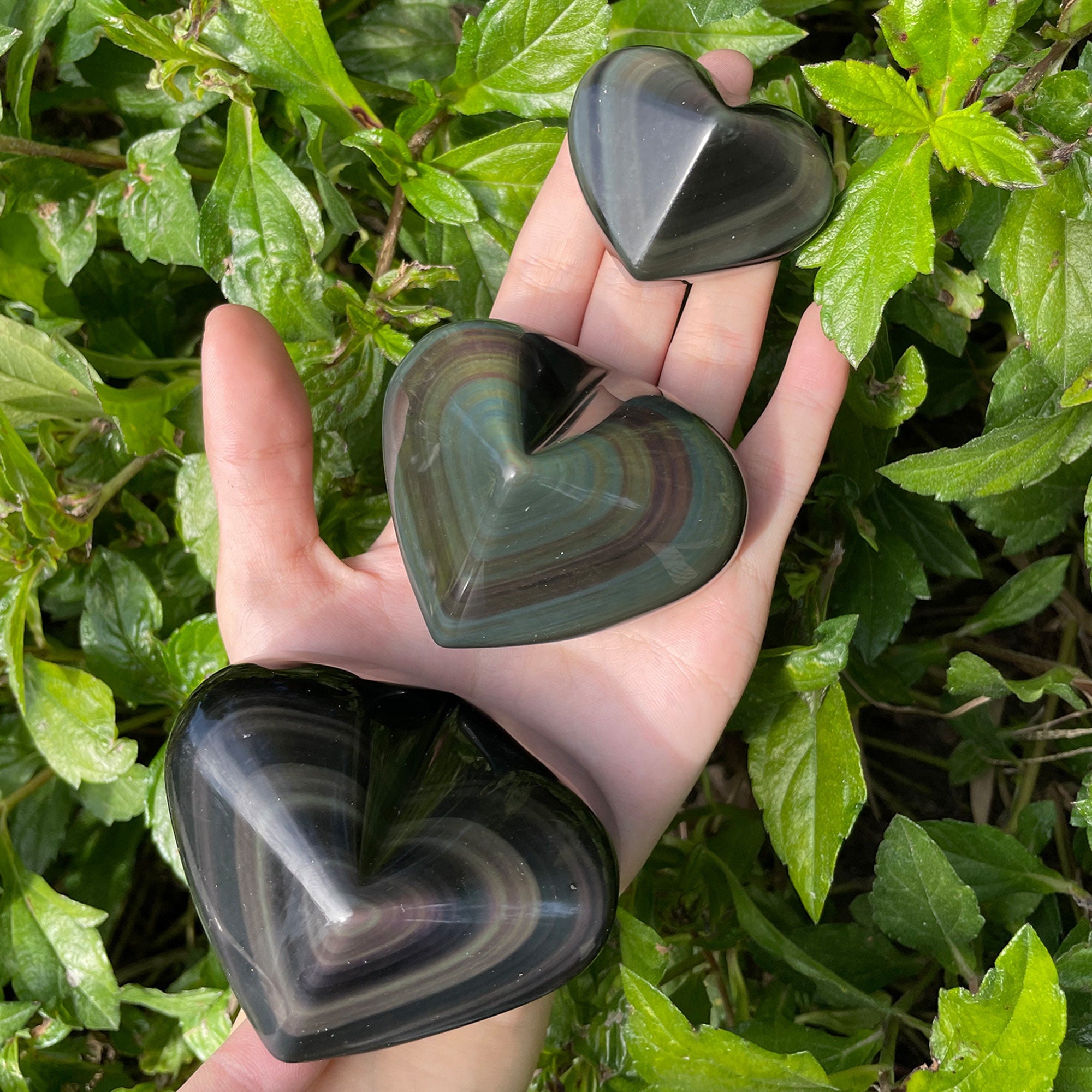 Large Rainbow Obsidian Heart Hand Carved Polished Crystal - Etsy
