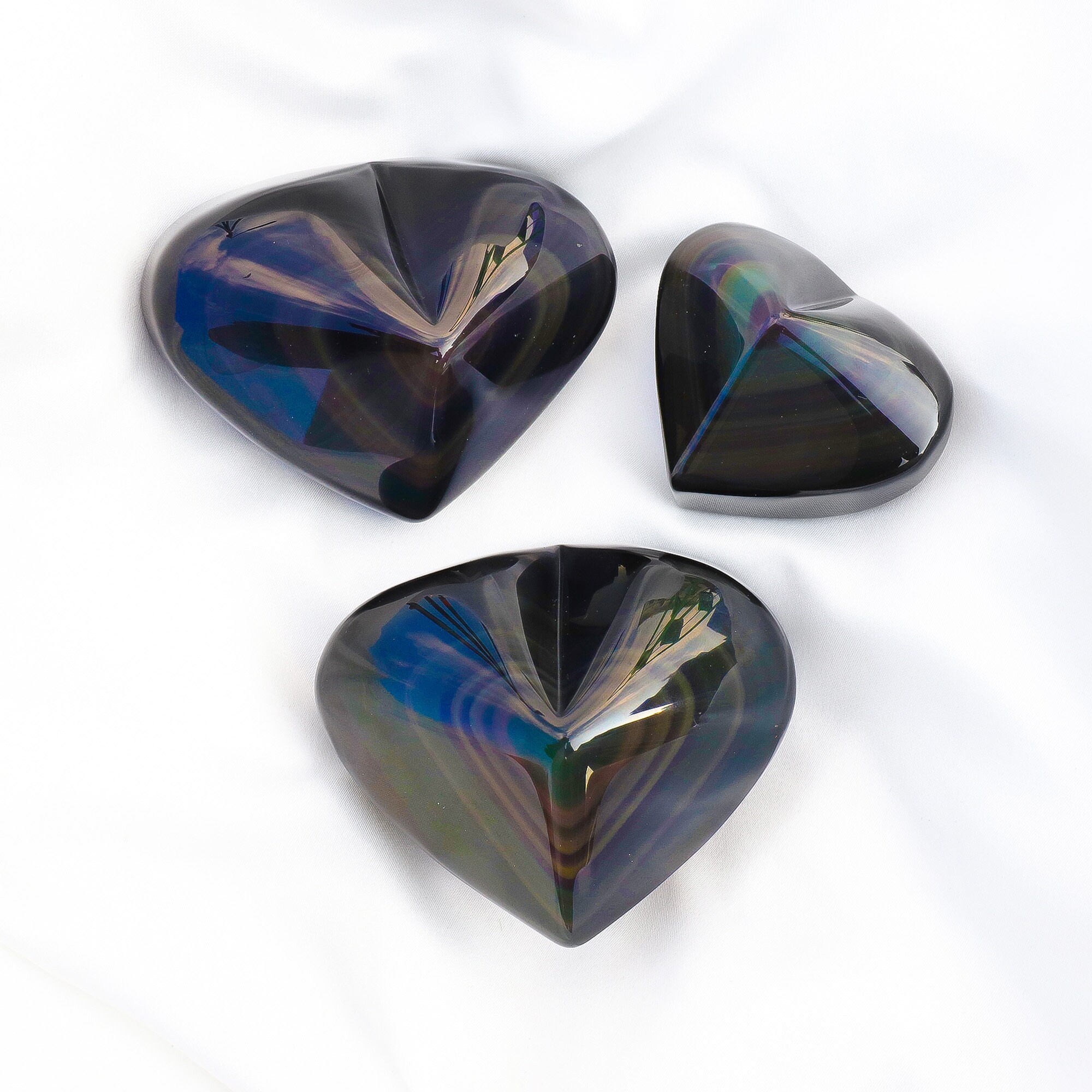Large Rainbow Obsidian Heart Hand Carved Polished Crystal - Etsy