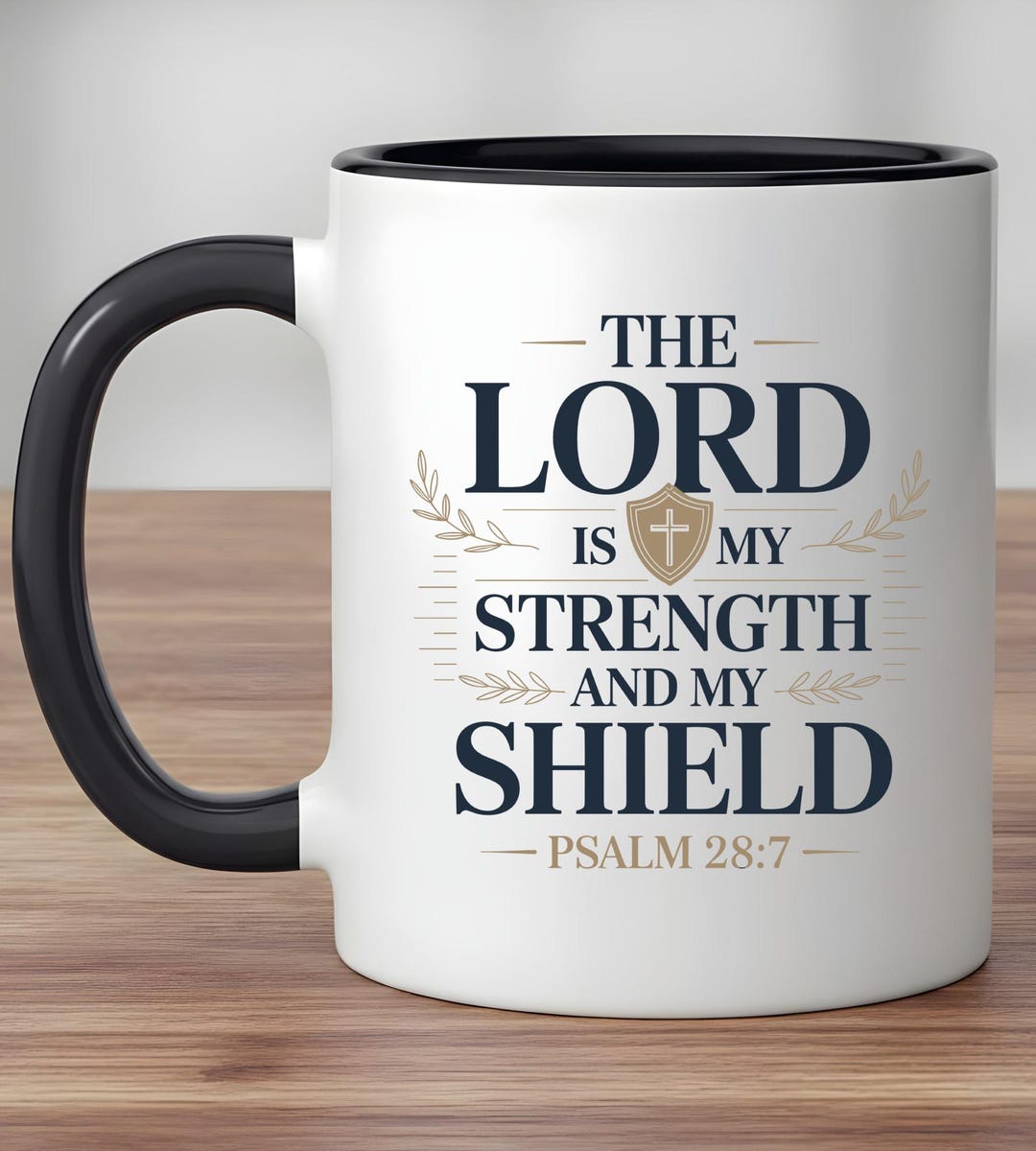 The Lord is My Strength Mug, Psalm 28 7 Verse, Christian Mugs ...