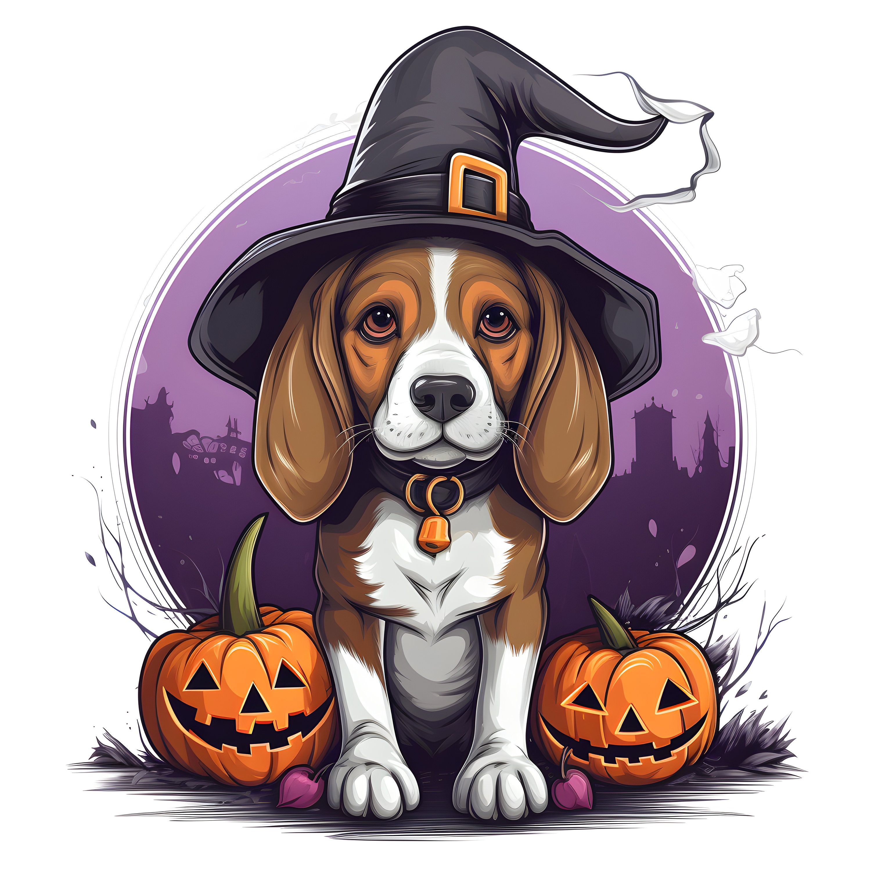 Halloween Beagle Clipart, 12 Jpgs, Watercolor Beagle, Cute Halloween ...
