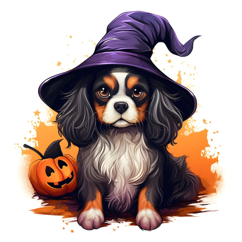 Halloween Cavalier King Charles Spaniel Clipart 12 Jpgs - Etsy