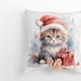 Christmas Cats Digital Paper, Printable Christmas Wall Art, Watercolor ...