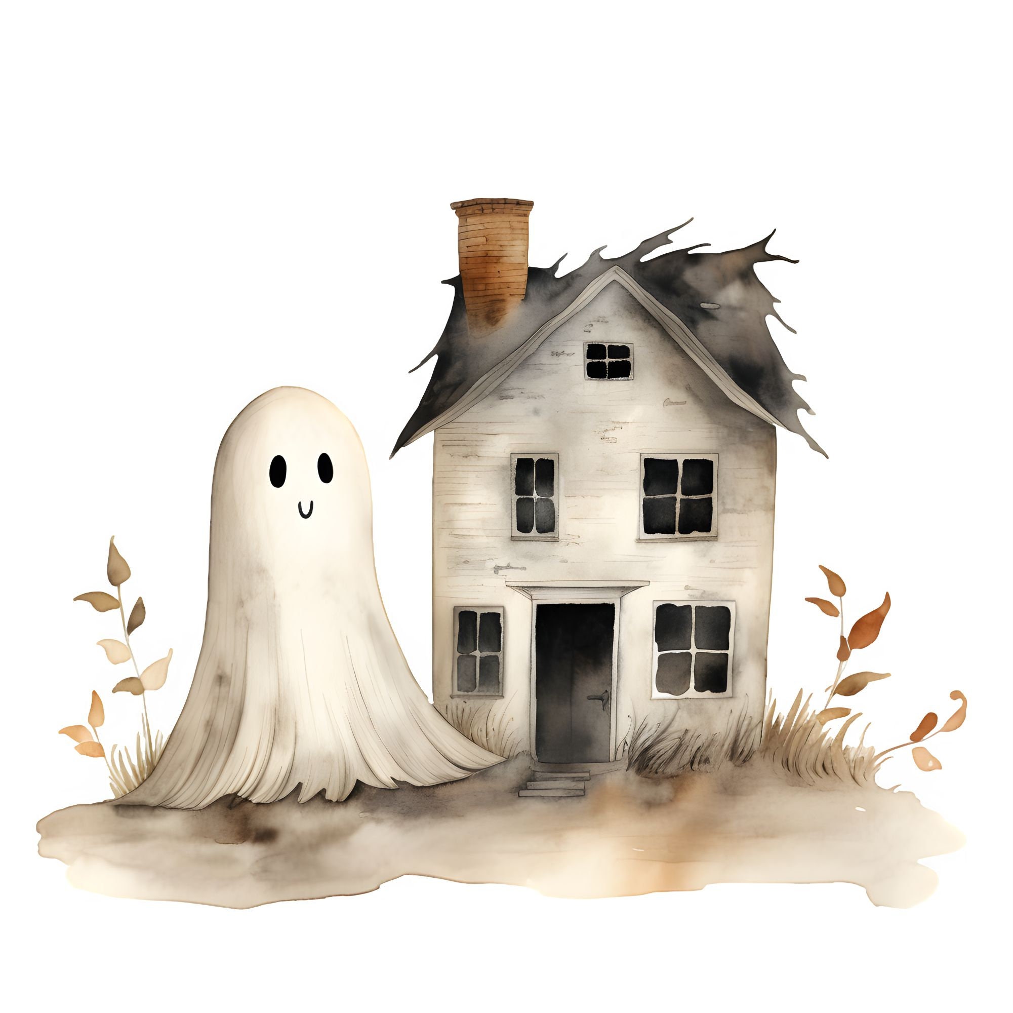 Ghost Clipart, Ghost House, Abandoned House, Ghost PNG, Halloween ...