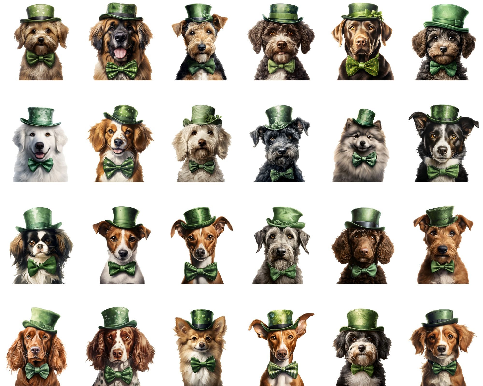 St. Patrick's Day Dog Breeds Clipart: 200 Irish Puppy Pngs (digital ...