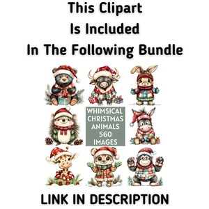 Cute Christmas Fox Clipart, 14 JPG, Whimsical Xmas Clip Art, Paper ...