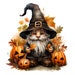 Watercolor Halloween Gnome Clipart, 16 JPG, Witch Gnome, Watercolor ...